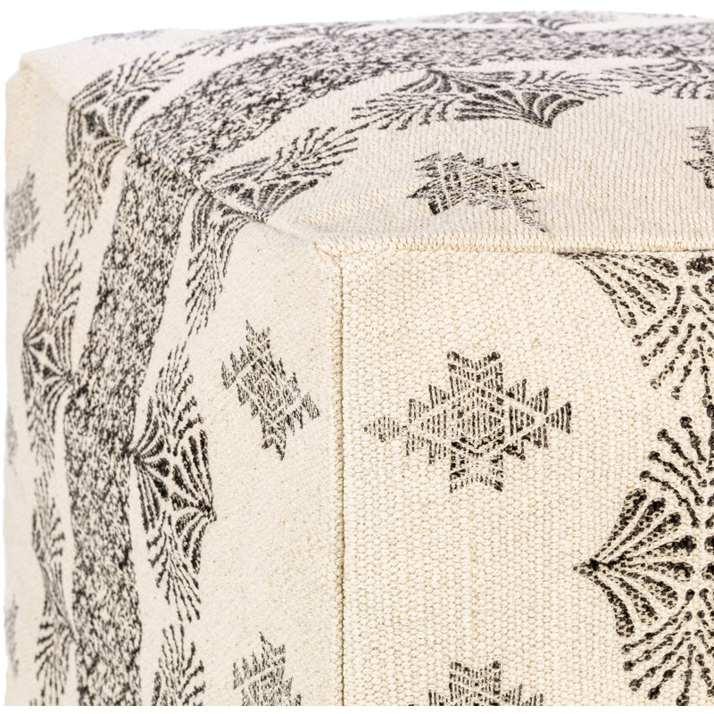 Bungalow Rose Orlah 18'' Wide Square Abstract Pouf Ottoman | Wayfair