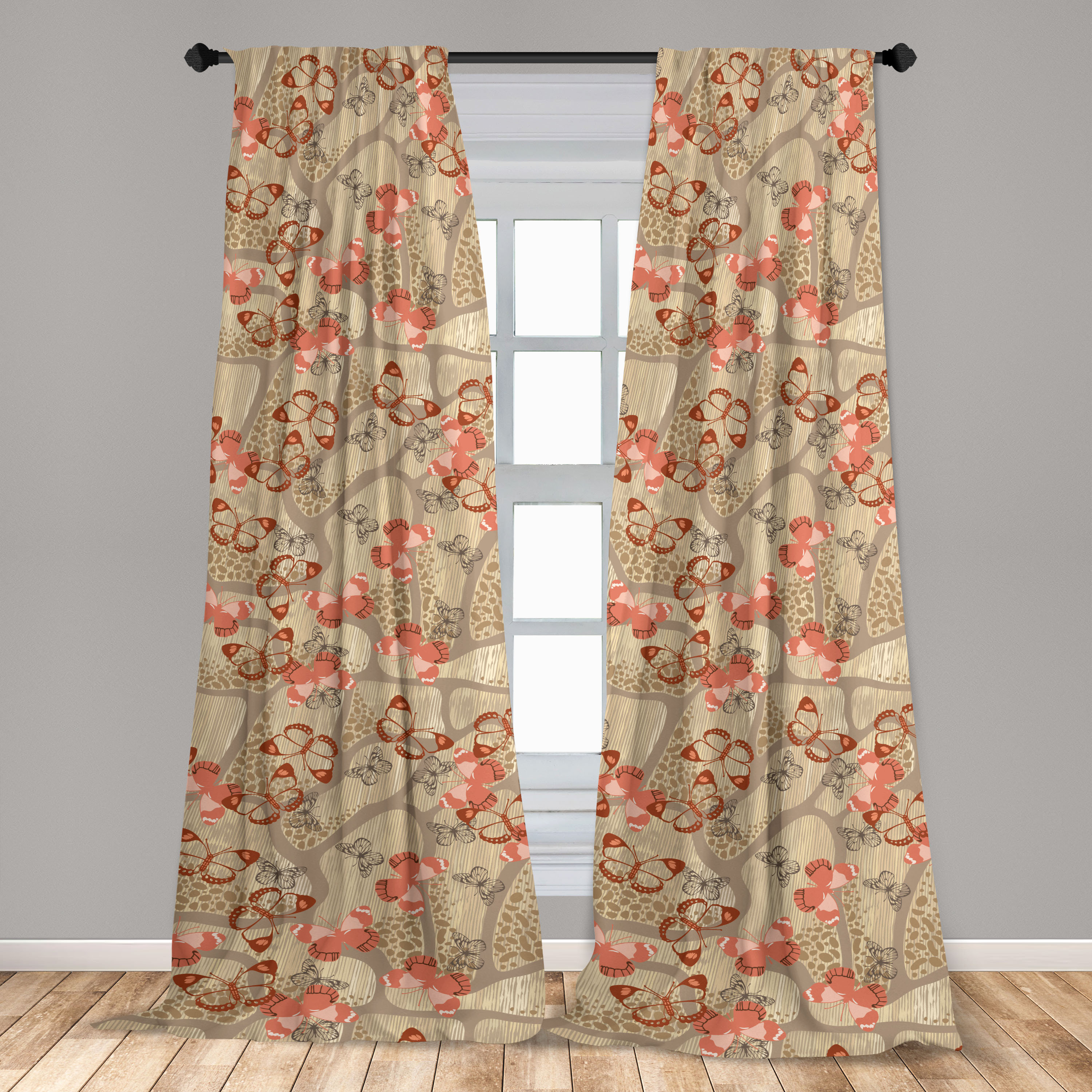 East Urban Home Spring Curtains Butterflies Whimsical Shapes Pair ...