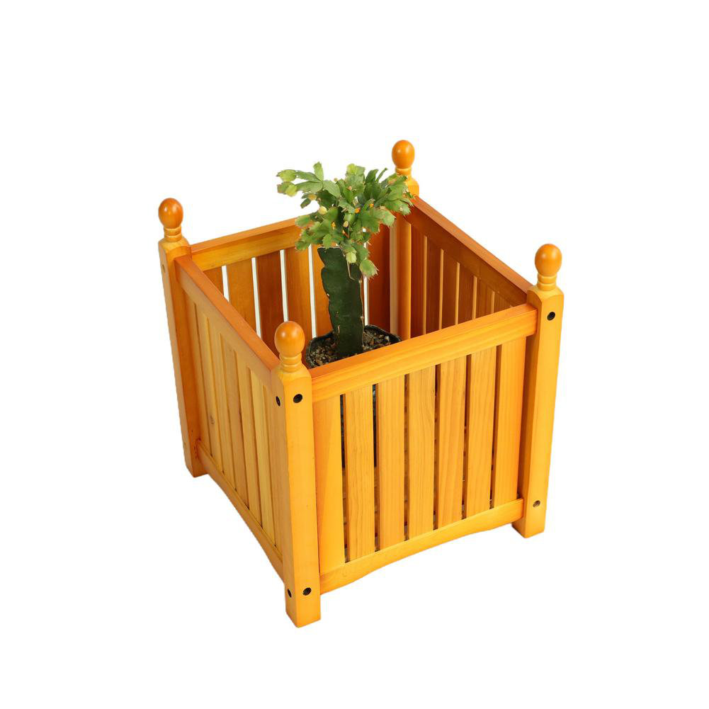 Ophelia & Co. Teak Wood Outdoor Square Planter Box for Flowers, Herbs ...