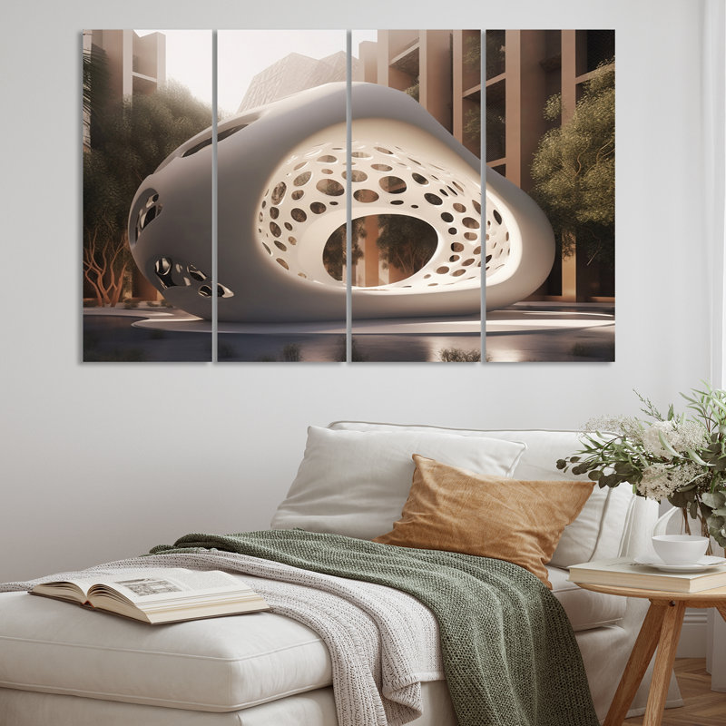 Ebern Designs Architectural Flow Sculpture I On Canvas 4 Pieces Print ...