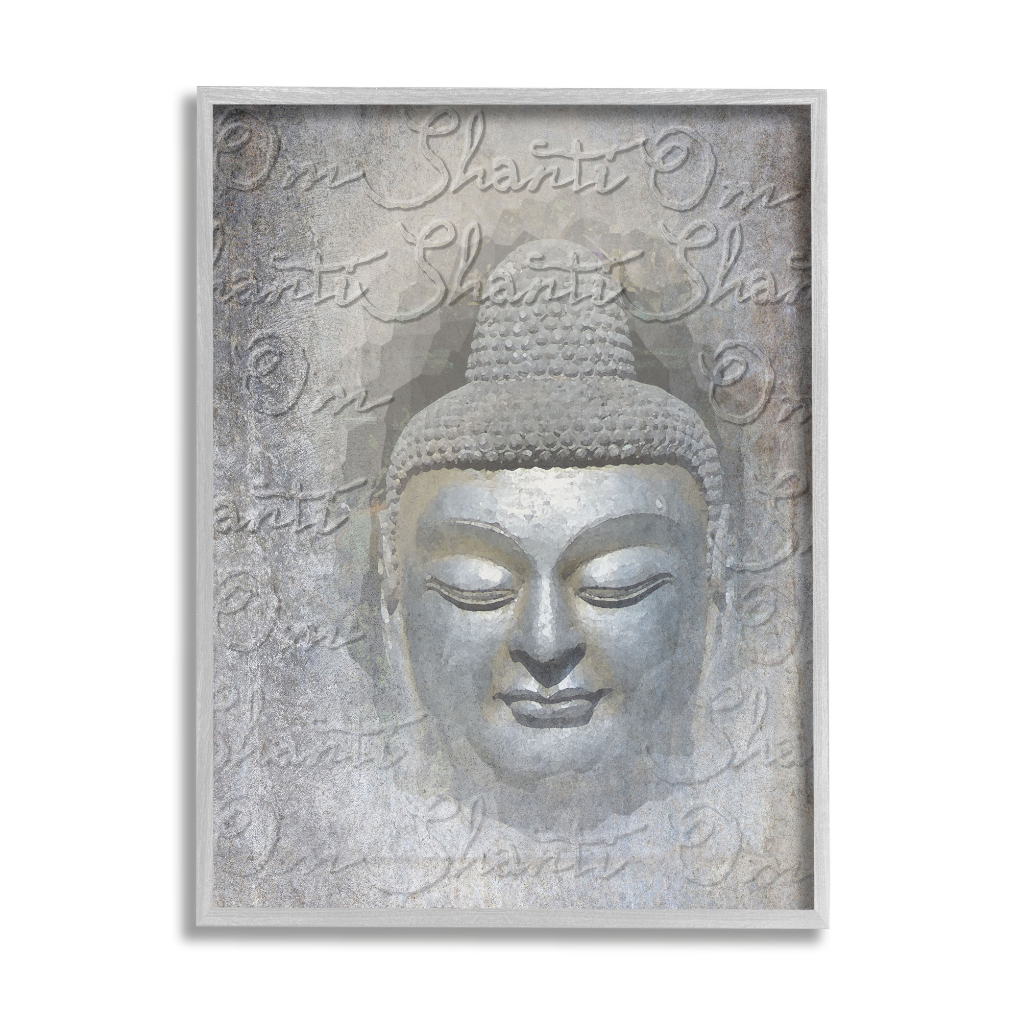 Stupell Industries bb-457-Framed Spiritual Buddha Face Single Picture ...