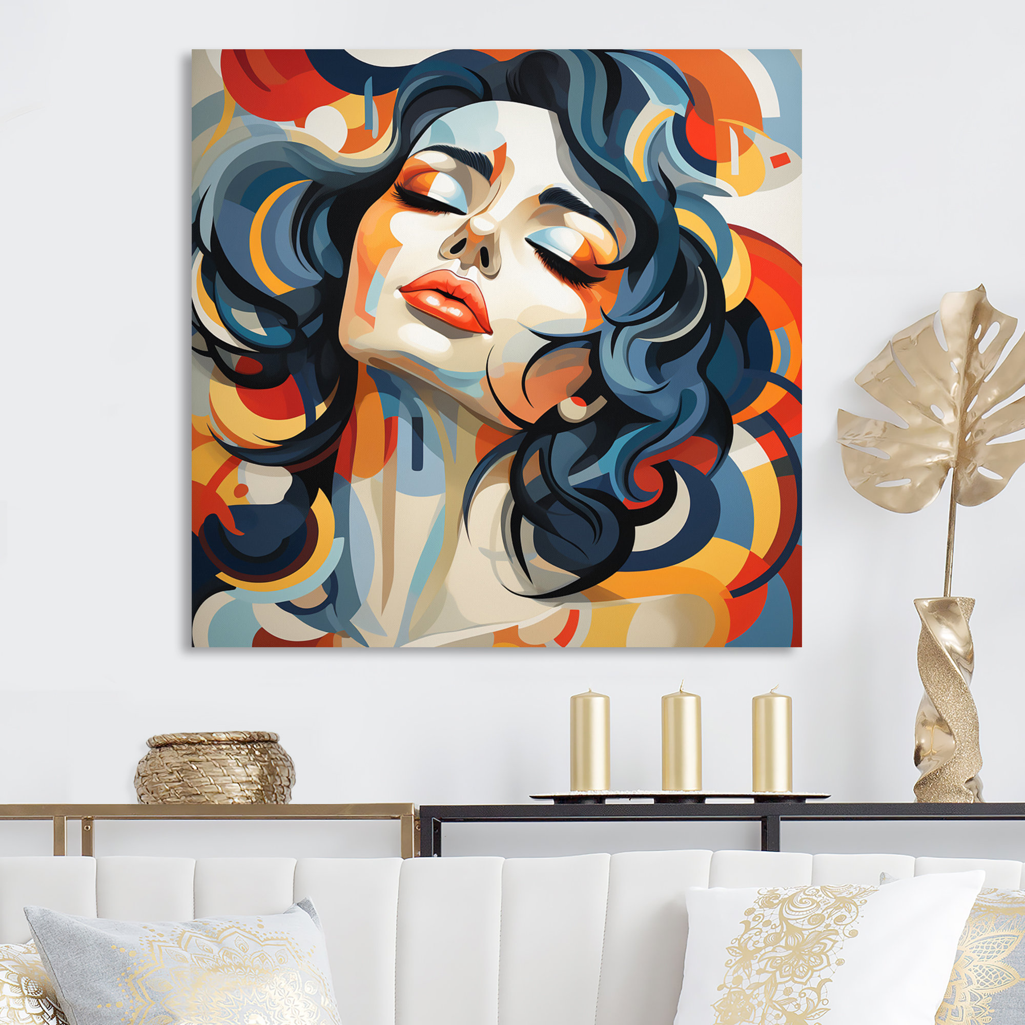 Rosdorf Park Midcentury Women Girl Illustration - Mid-Century Wall Art ...