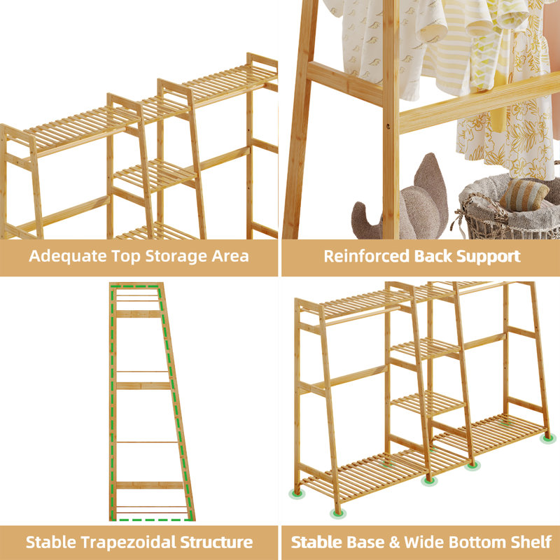 福建省基姆膳贸易有限公司 Bamboo Clothes Garment Rack, Kids Clothing Rack With ...