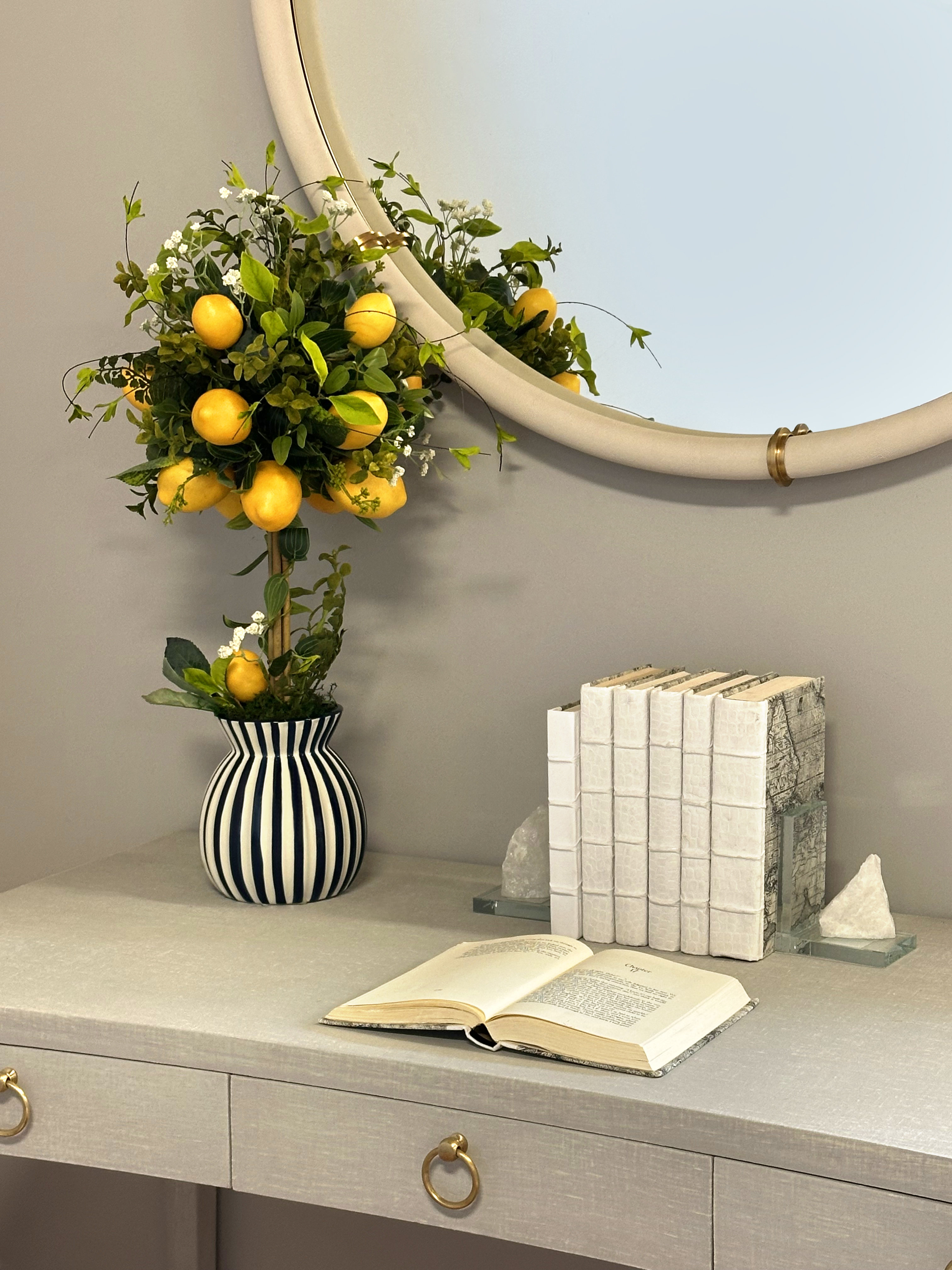 Primrue Lemon and Vine Topiary in Decorative Ceramic Vase - Wayfair Canada