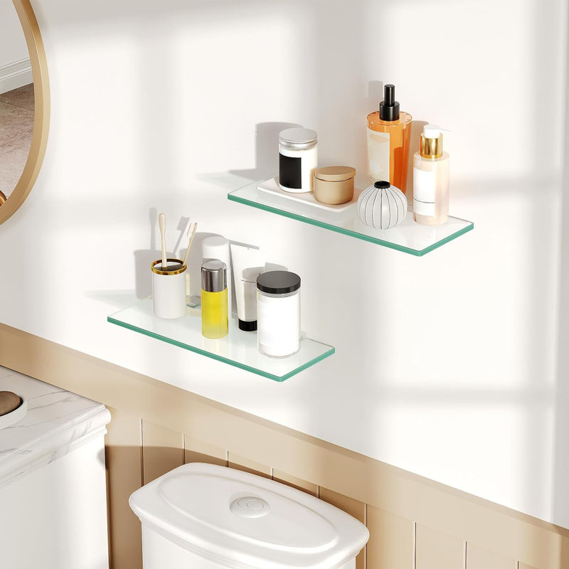 Latitude Run® Haaheo Glass Wall Bathroom Shelves | Wayfair