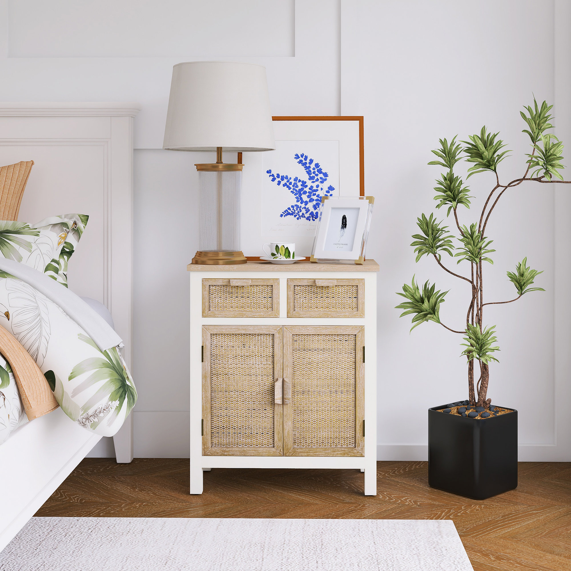 Bay Isle Home™ Friscia Mid Century Modern Cabinet 2 Door Accent Cabinet ...