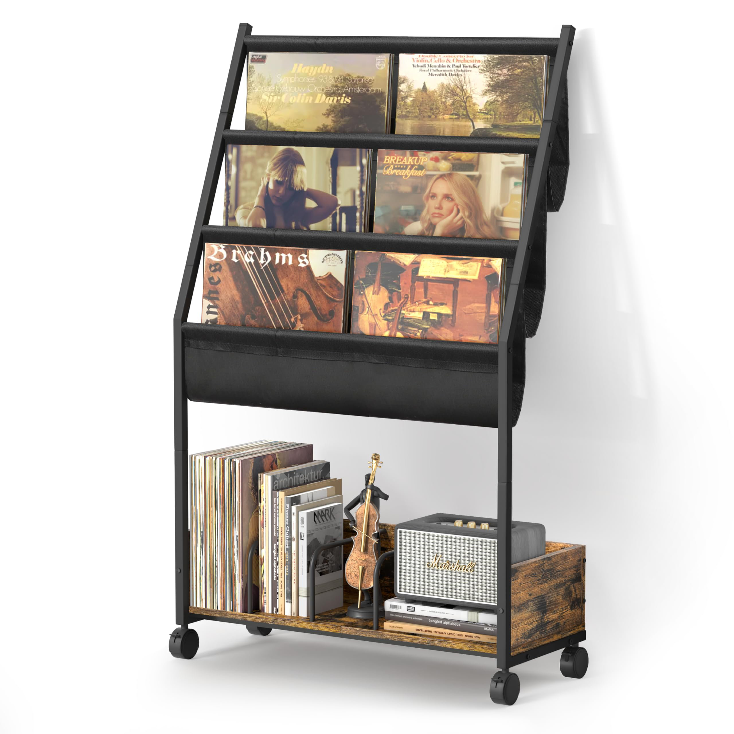 17 Stories Vinyl Record Storage, Record Holder Up To 200 Albums, Record ...