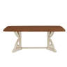 Three Posts™ Fortville Two-Tone Wood Finish 78" Dining Set With Double ...