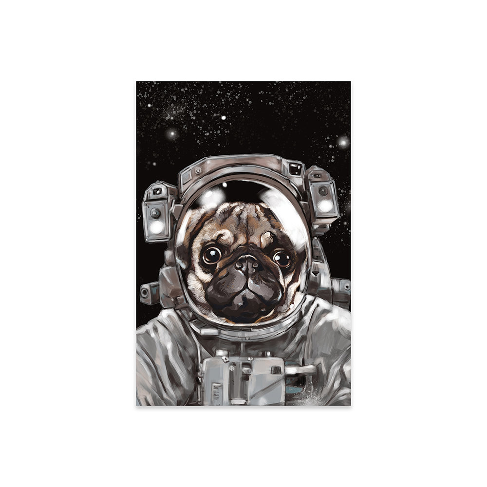 iCanvas Astronaut Pug Selfie Print On Acrylic Glass | Wayfair