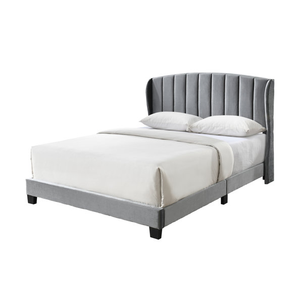 Ebern Designs Shelby Channel Tufted Wingback Bed Upholstered Bed | Wayfair