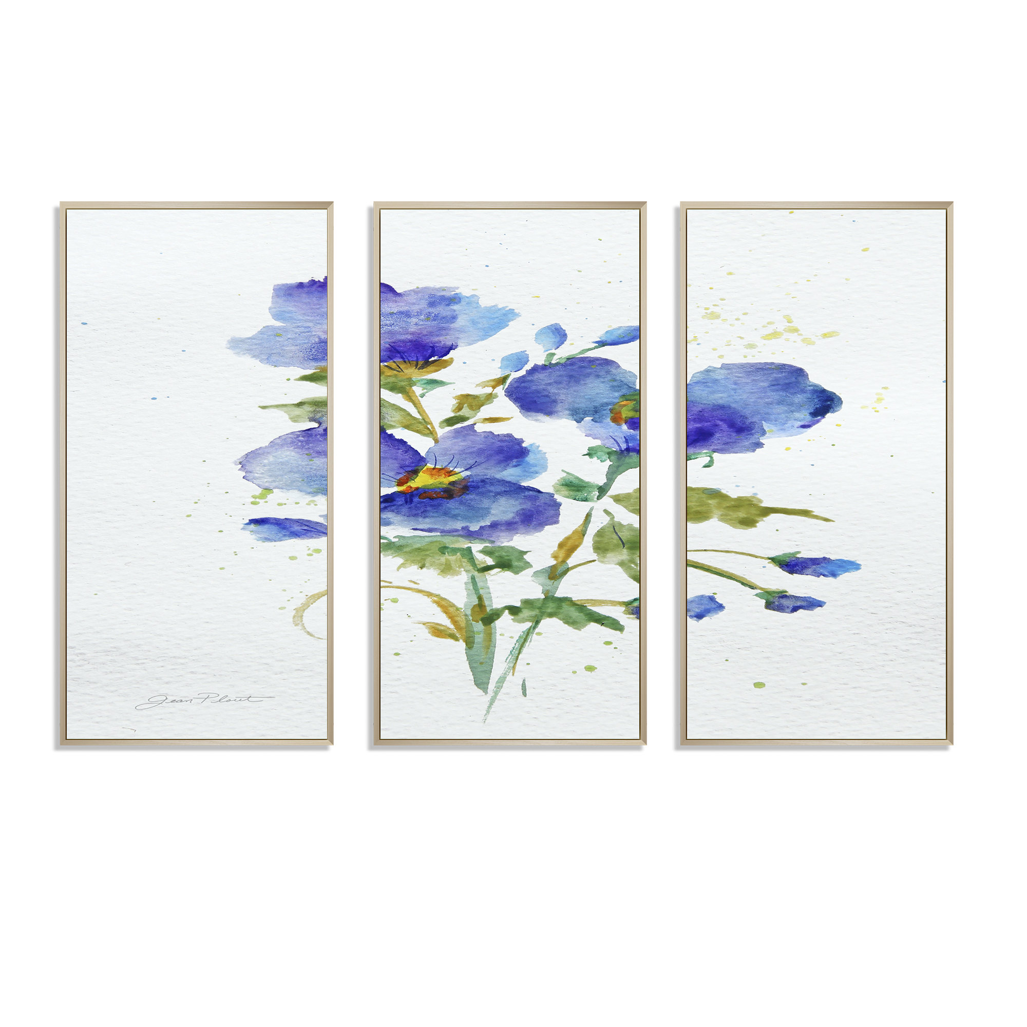 Design Art Handpainted Watercolor Flowers I - Cottage-Floral Framed ...