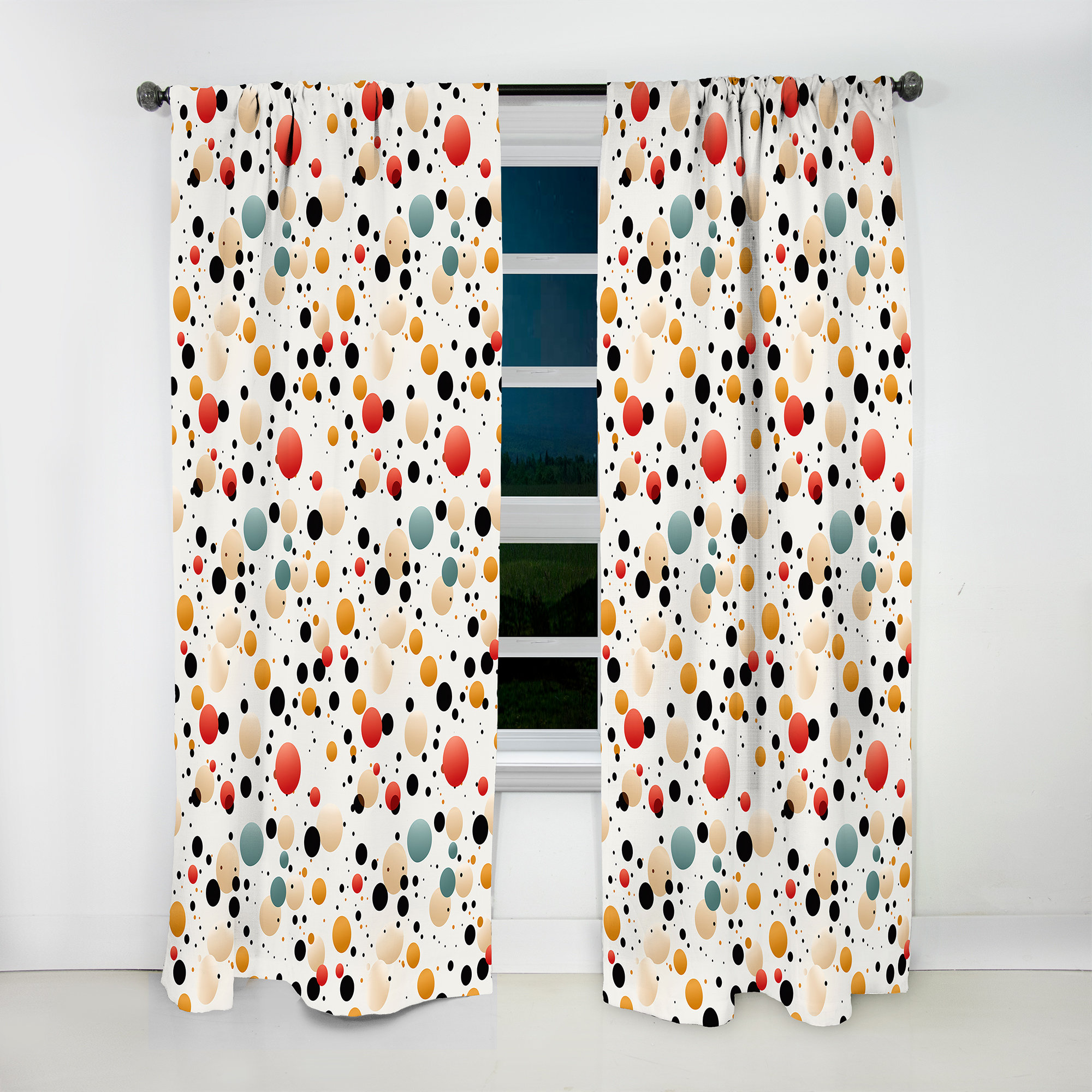 Design Art Vibrant Multicolor Polka Dots Pattern - Abstract Curtain ...