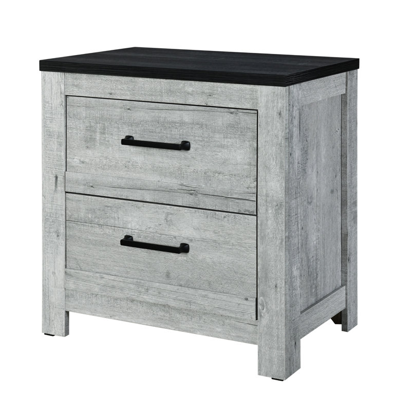 Gracie Oaks Modern Nightstand in Rustic Gray Finish | Wayfair