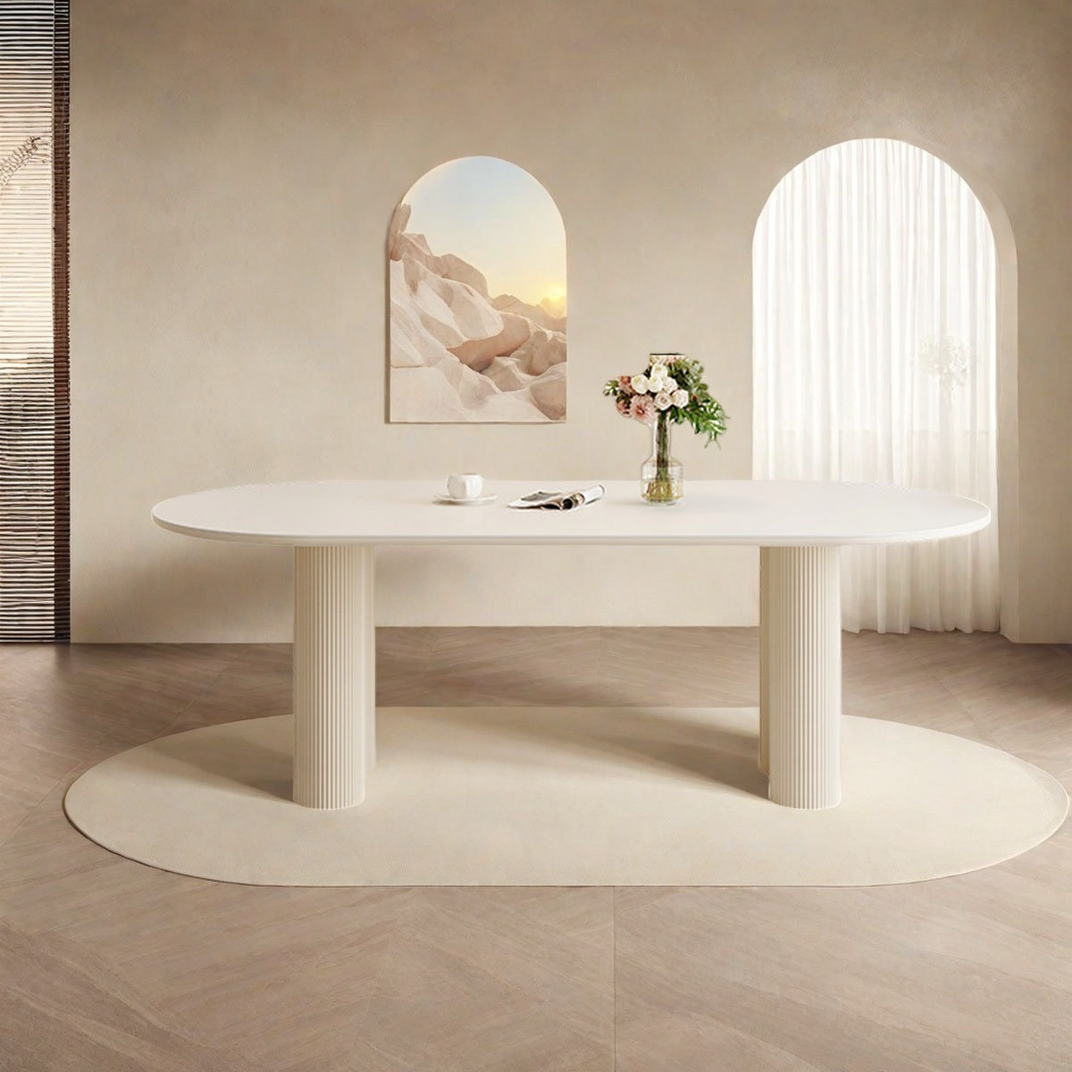 Zhang's SereneLodge French Cream Style Oval Dining Table | Wayfair