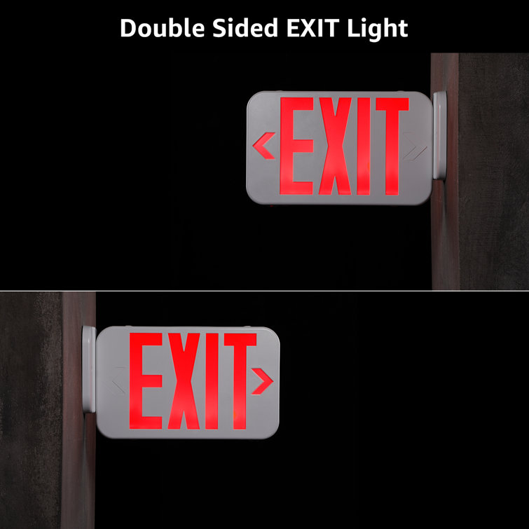 TORCHSTAR Red Led Exit Sign Emergency Light, Double Face, Damp Location ...
