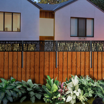 OUTDECO 16" Galvanized Steel Fence Extension Leg, Black | Wayfair