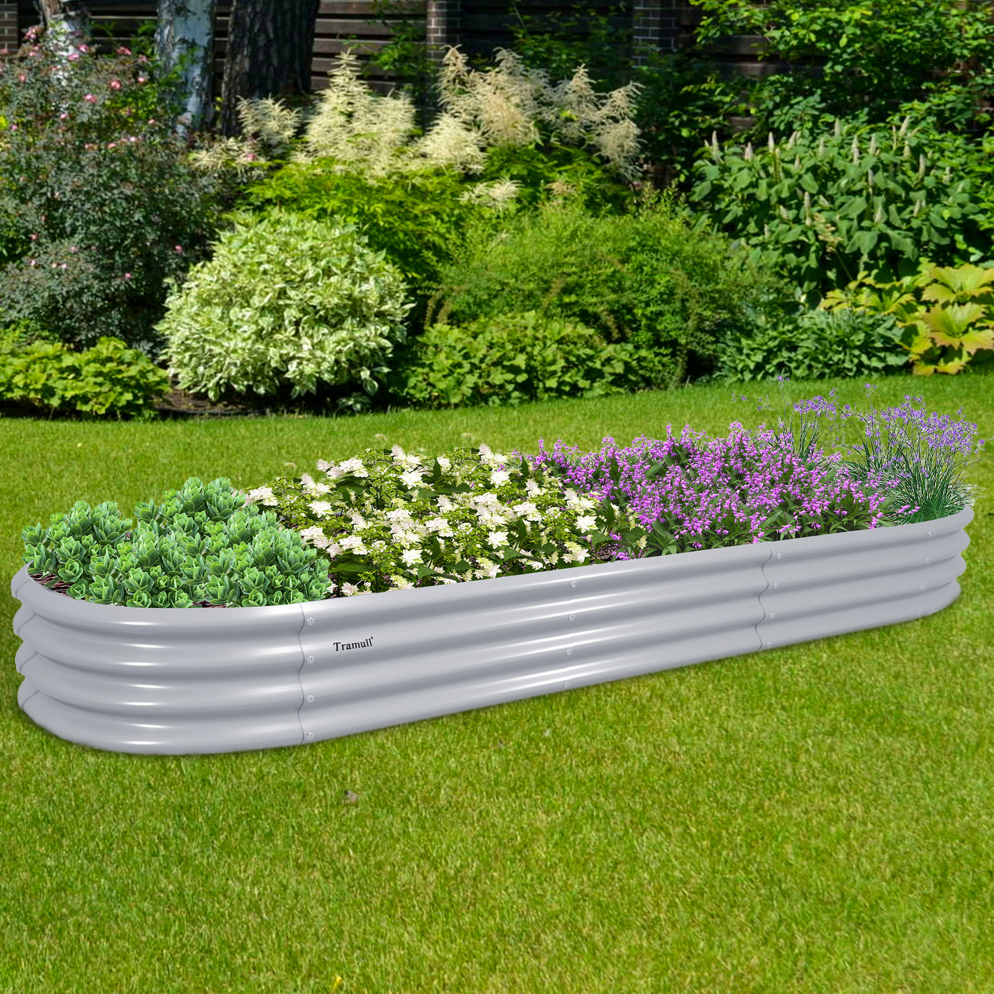 Arlmont & Co. 12x2x1ft Raised Garden Bed, Galvanized Raised Garden Bed ...