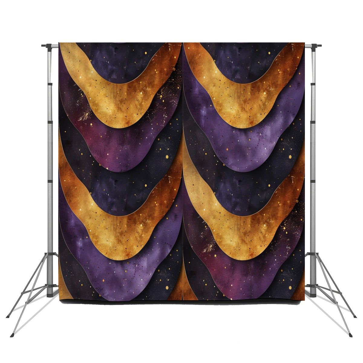 VisionDecor Abstract Waves Backdrop Pattern Large Golden Curves Photo ...