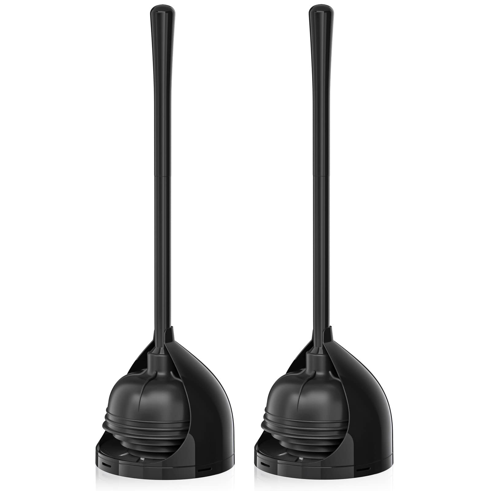shuoli 2 Pack Toilet Plunger With Holder, Unique Plunger With All-Angle ...