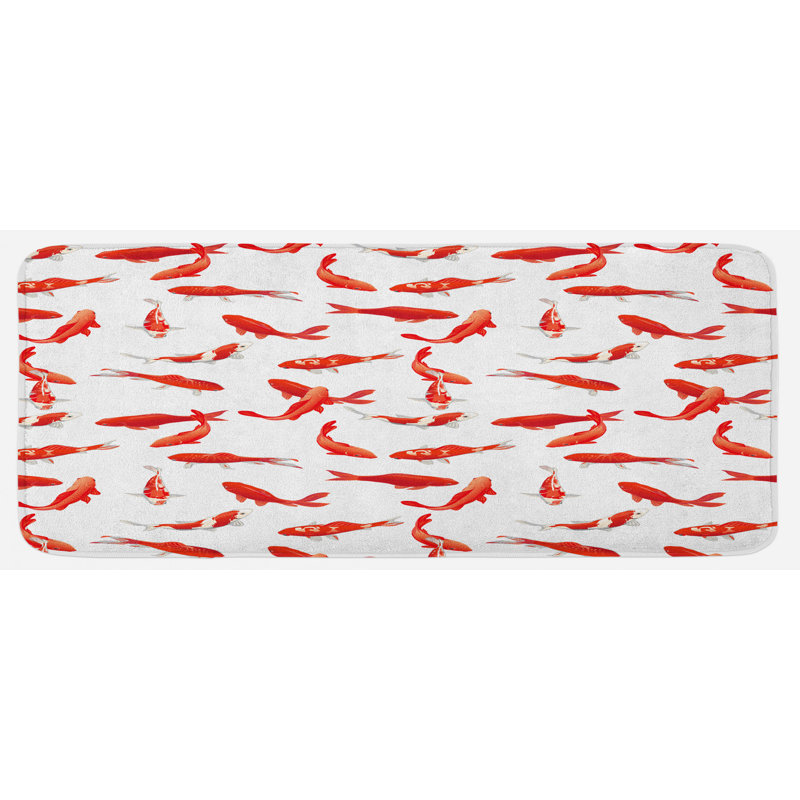 East Urban Home Koi Fish Kitchen Mat | Wayfair