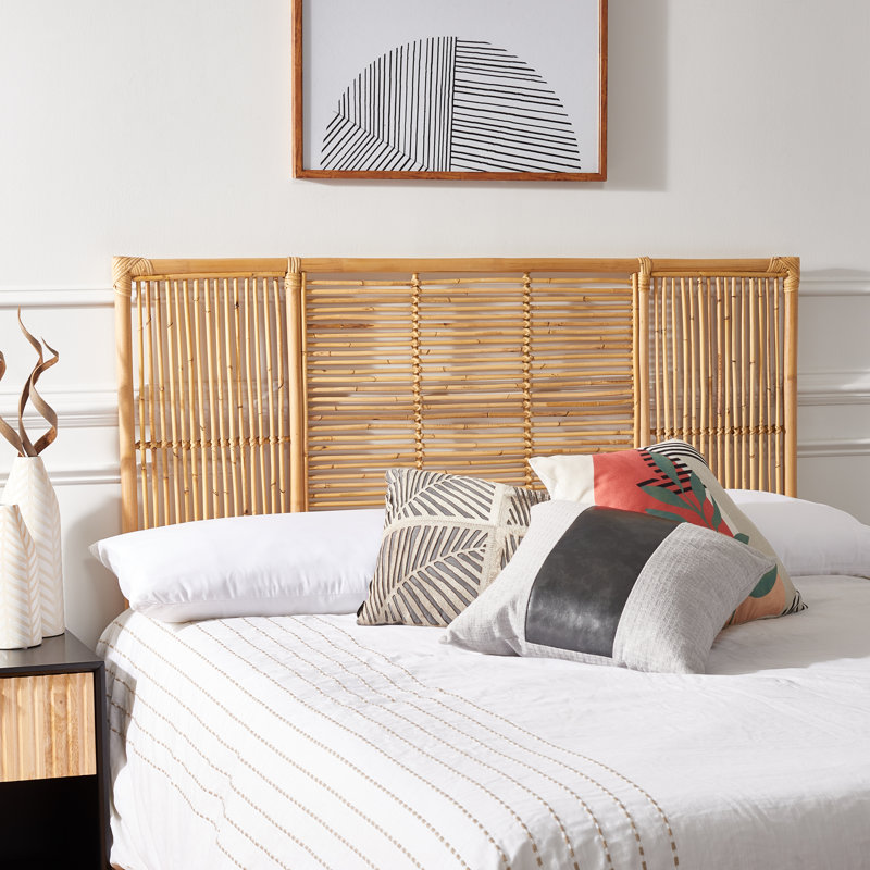Birch Lane™ Lita Full / Double Wicker/Rattan Open-Frame Headboard ...