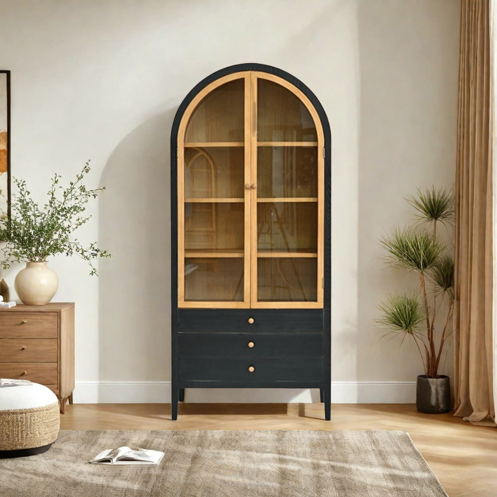 Parttlion European style solid wood arched bookcase | Wayfair