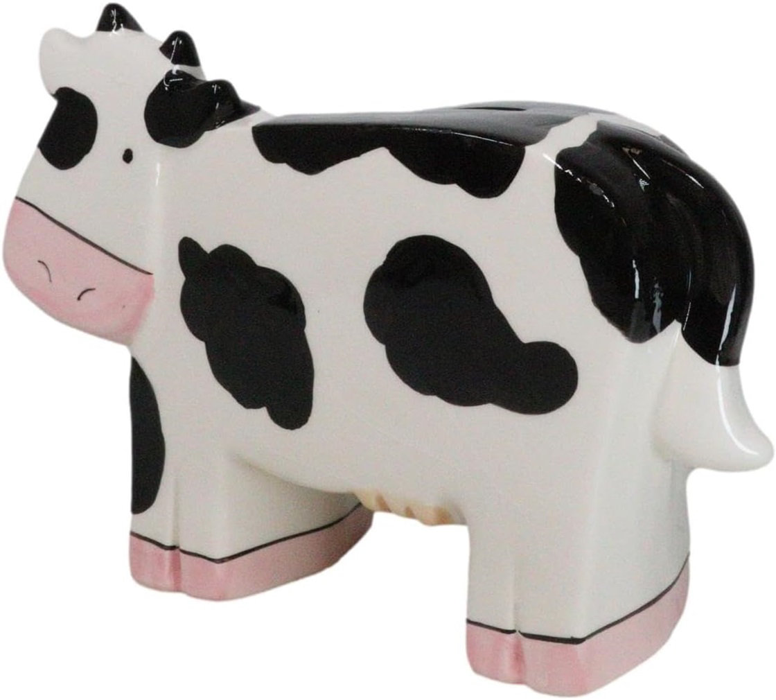 August Grove Whimsical Boxy Holstein Bovine Milk Cow Money Coin Savings ...
