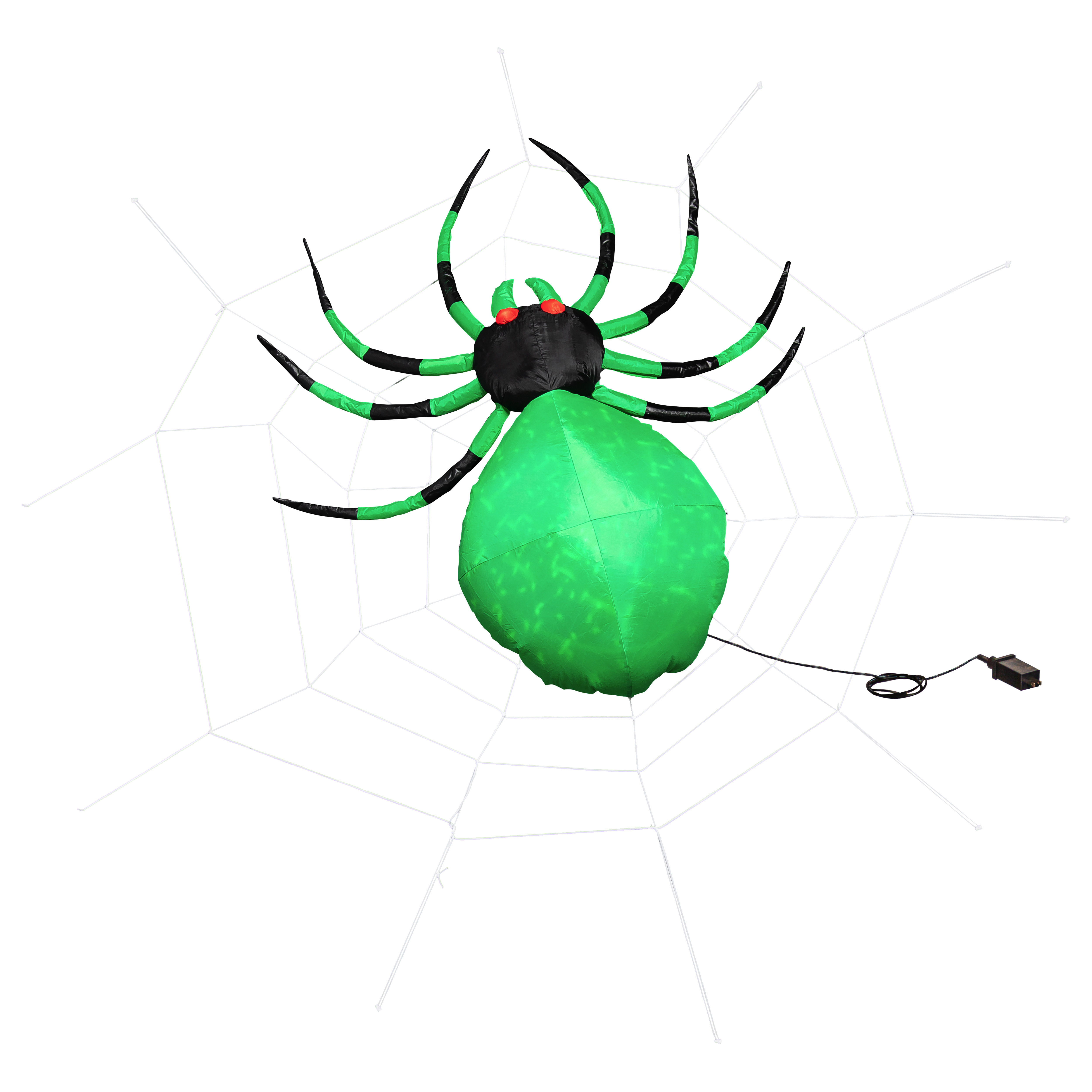 Plow & Hearth Lighted Spider On Web Halloween Inflatable | Wayfair