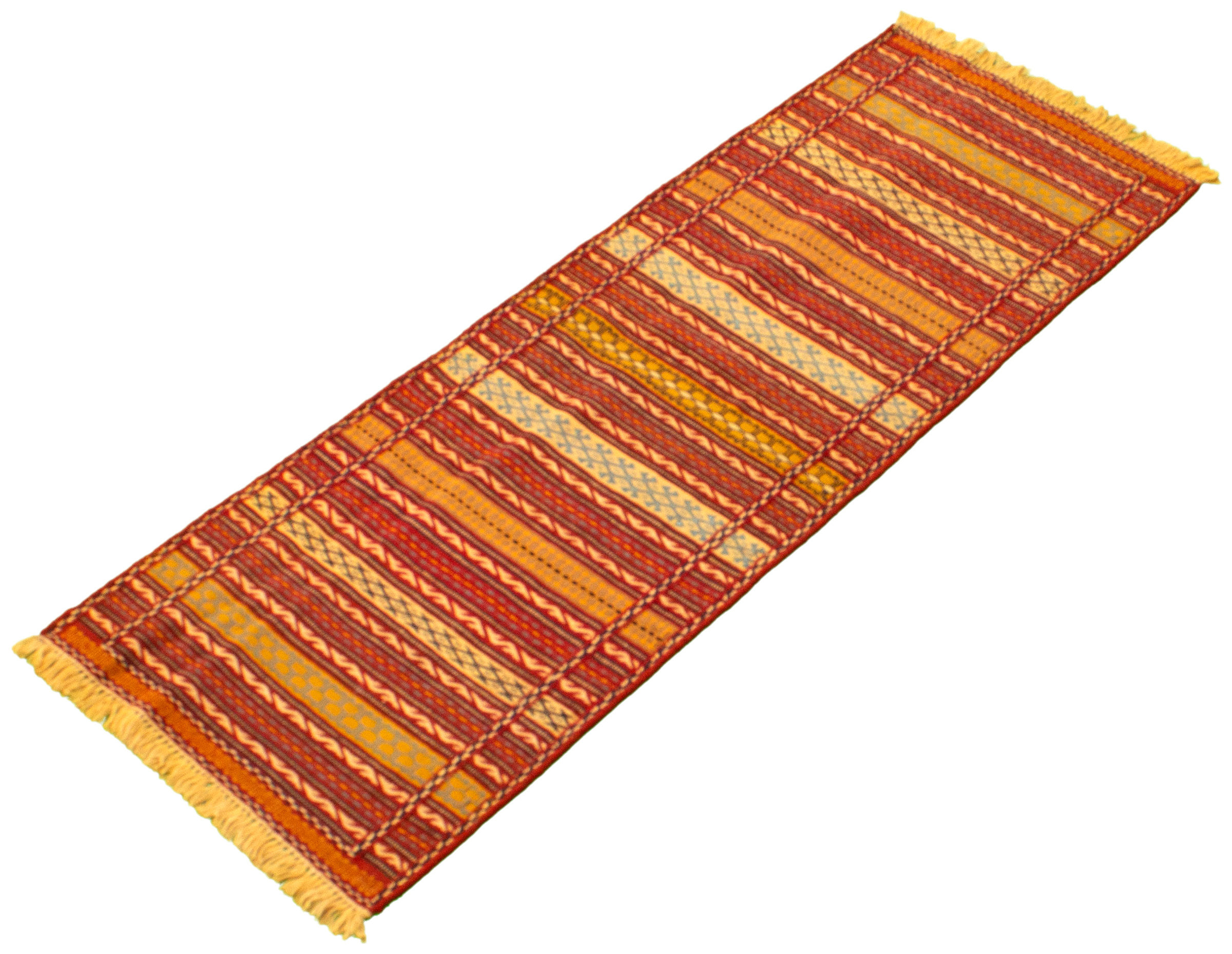 Foundry Select Handmade Kilim Wool Orange/Yellow Rug - Wayfair Canada