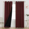 Deconovo 100 Percent Blackout with Liner Grommet Curtain Panel Pair ...