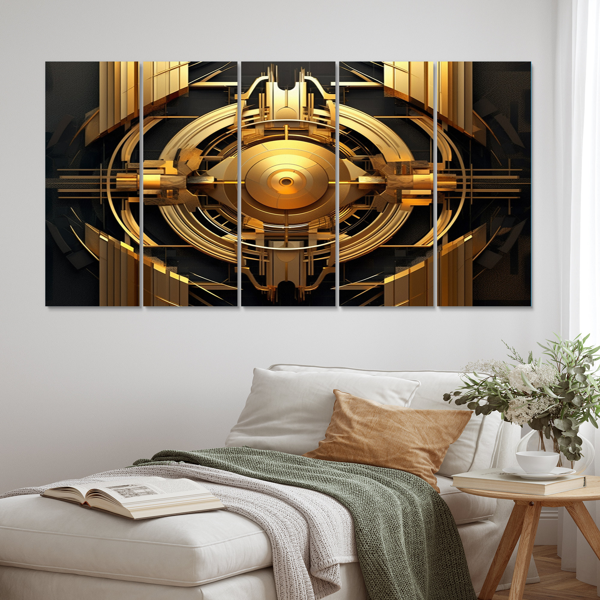 Wrought Studio™ Gold And Black Cubist Visions I - Cubism Wall Decor - 5 ...