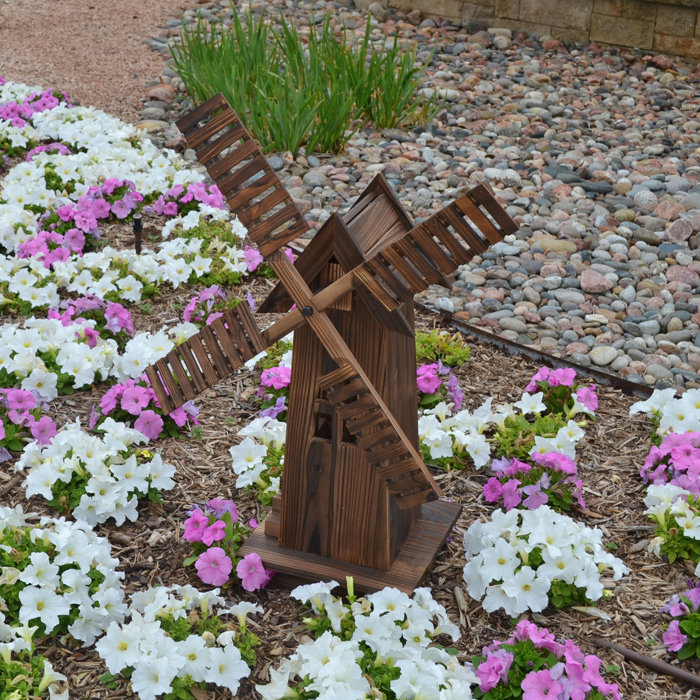 August Grove® Eagleville Weather Resistant Wood Windmill & Reviews ...