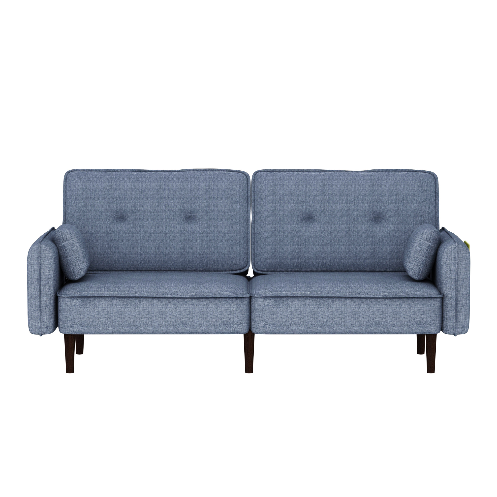 Latitude Run® 75"W Futon Sofa Bed with Solid Wood Leg for Living Room ...