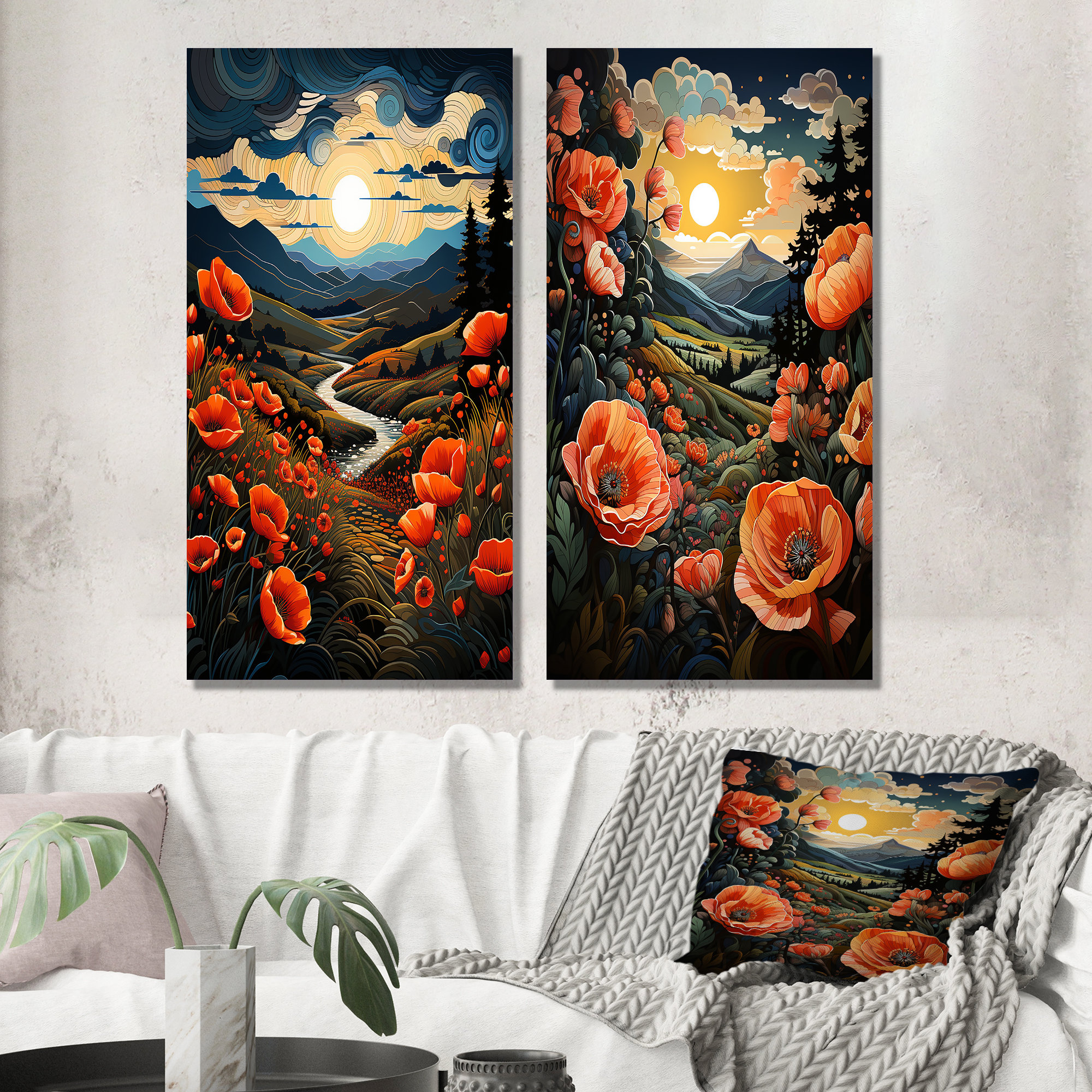 Millwood Pines Countryside Red Poppy Field " Countryside Red Poppy ...