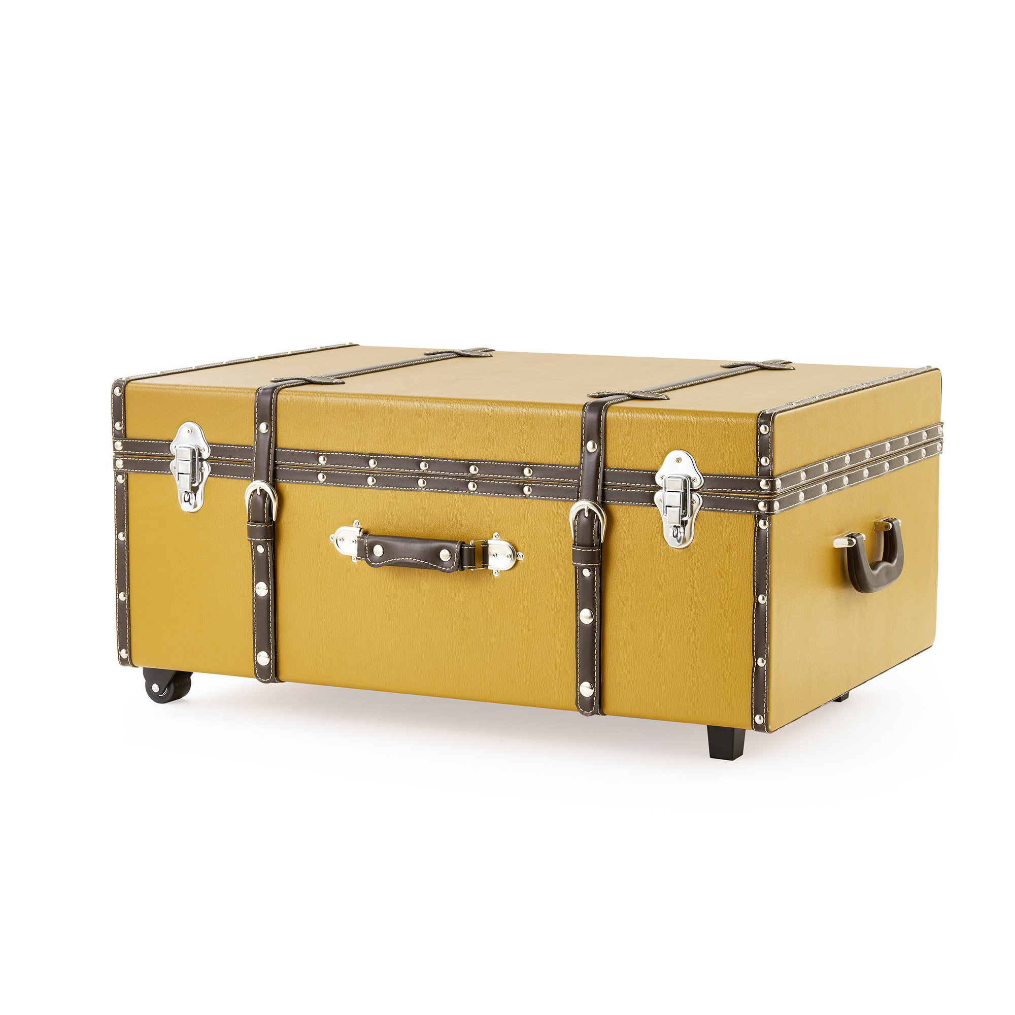 DormCo Texture Wheeled Trunk Footlocker with Storage | Wayfair