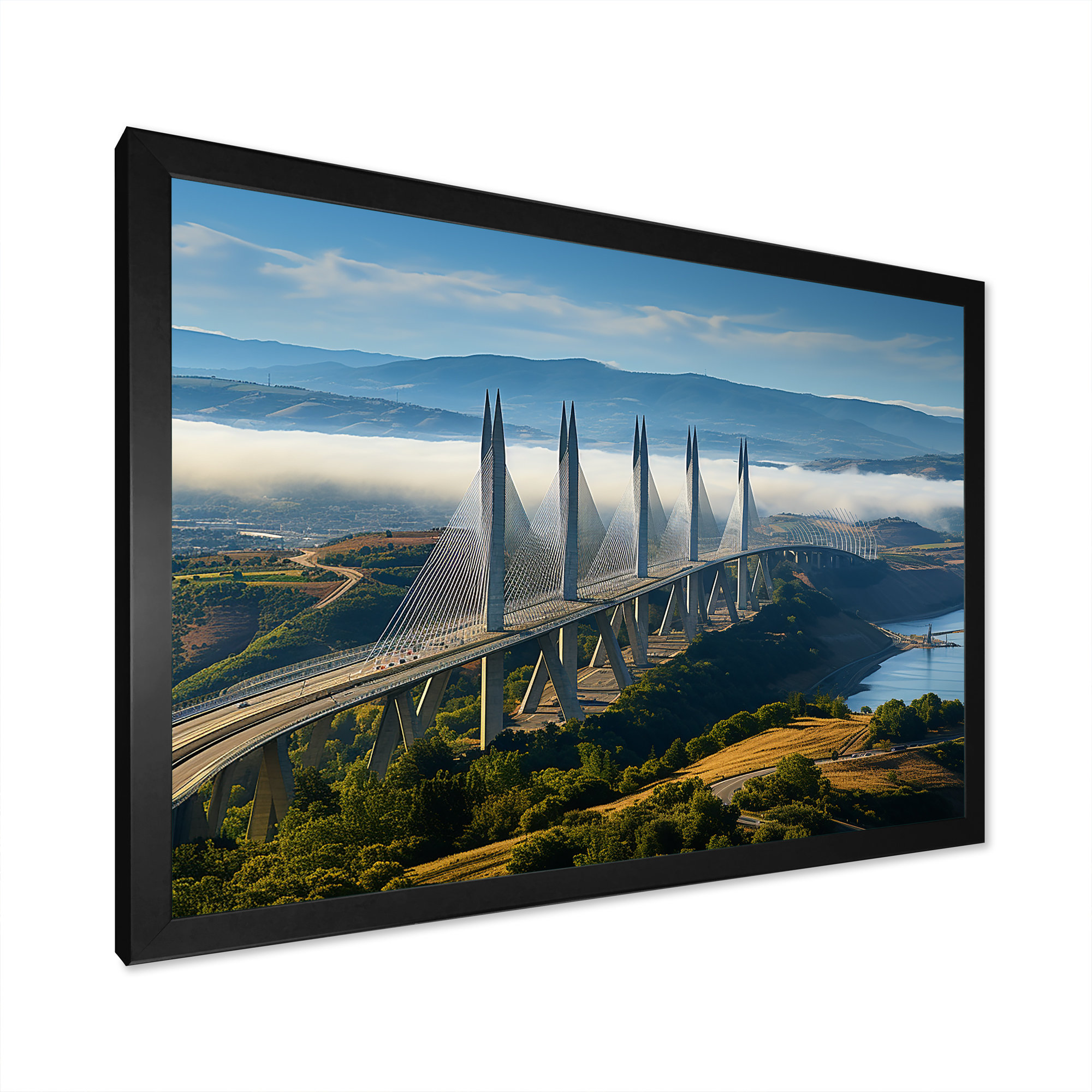 Winston Porter Blue Viaduct Bridge Sunrise In Italy I - Bridges Wall ...