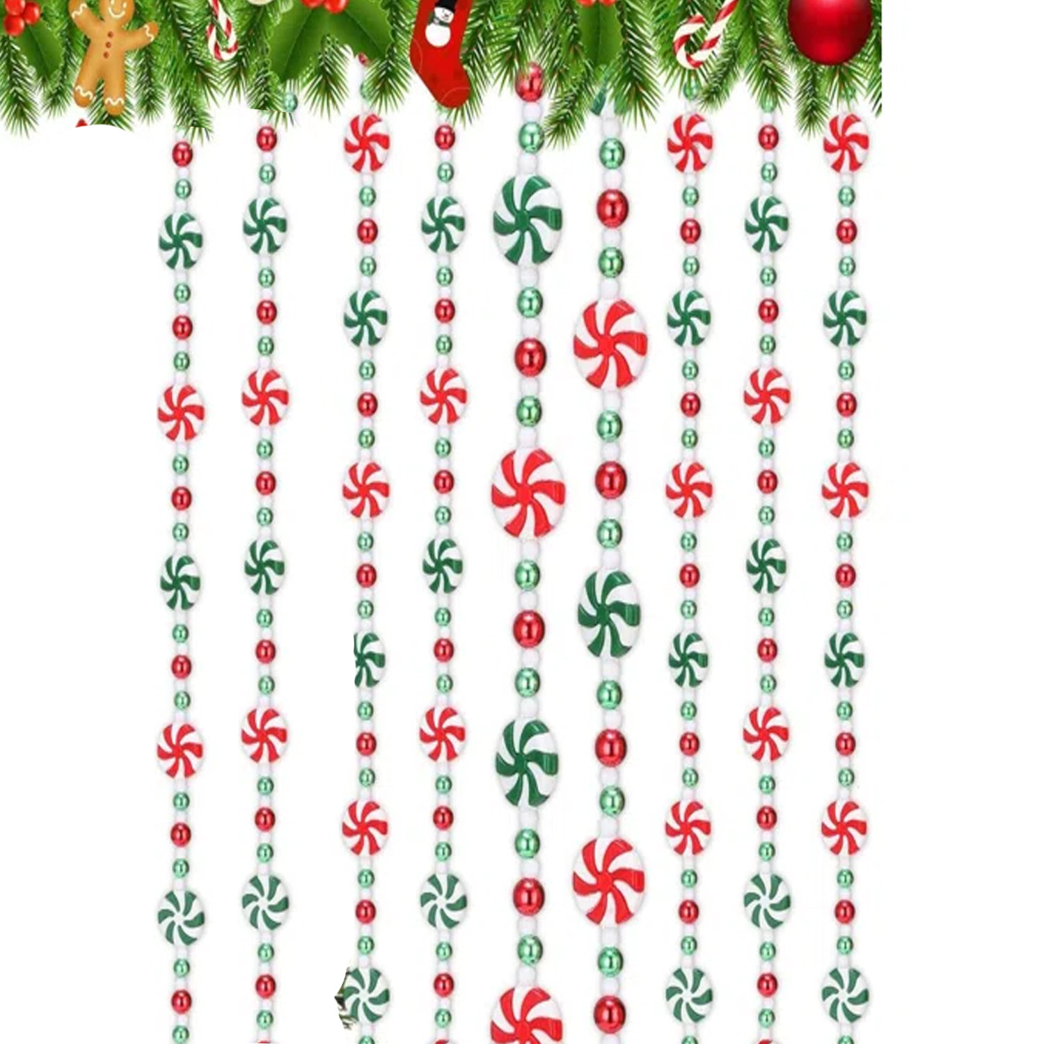 The Holiday Aisle® 4 Pieces 8 Feet Christmas Candy Bead Garlands ...