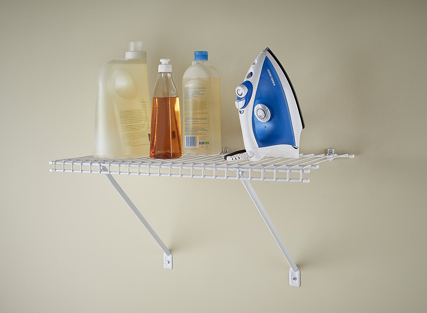 Closetmaid White Wire Shelf Kit 1 Tier Shelving Unit for Wardrobe or ...