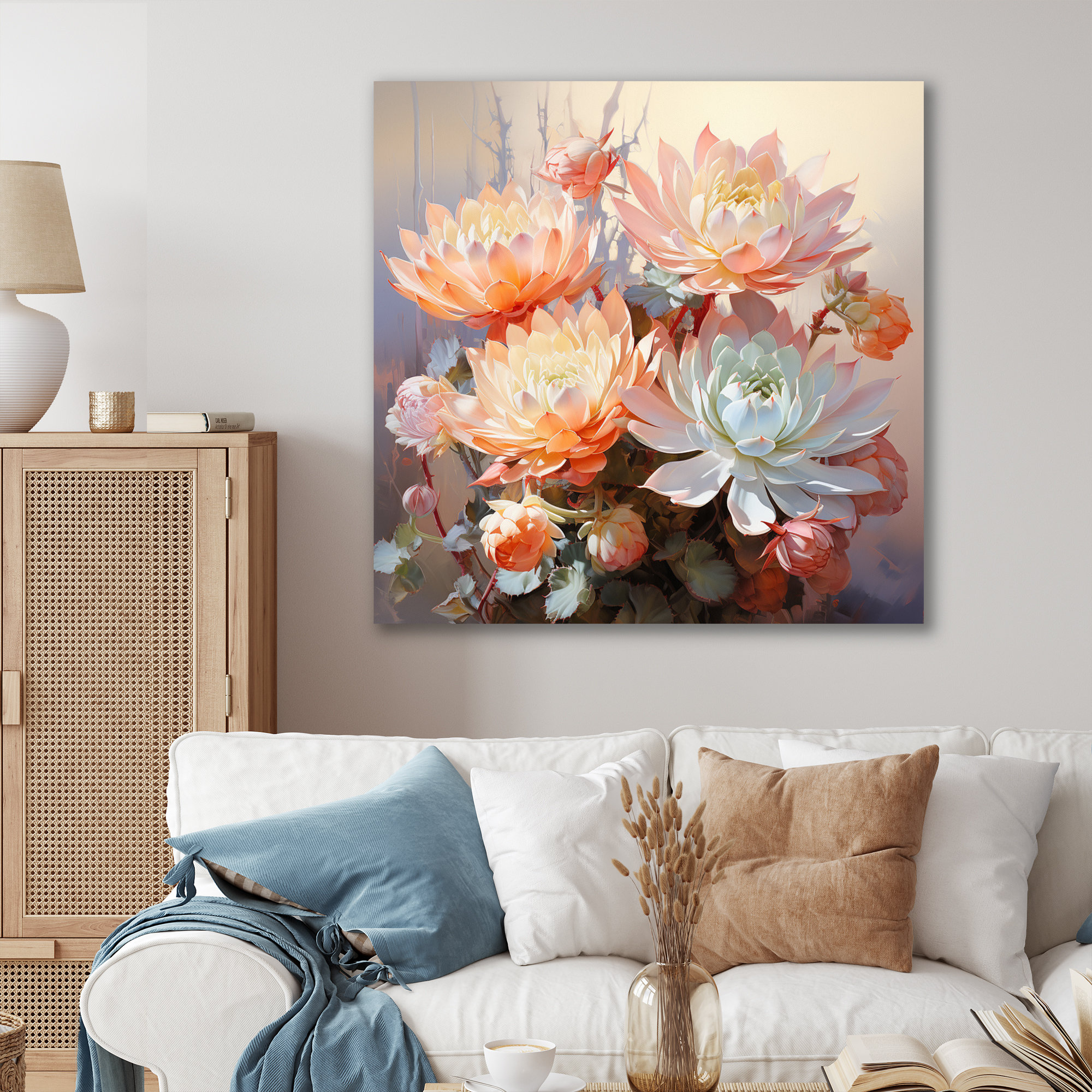 Red Barrel Studio® White Pink Succulent Romantic Impression - Print ...