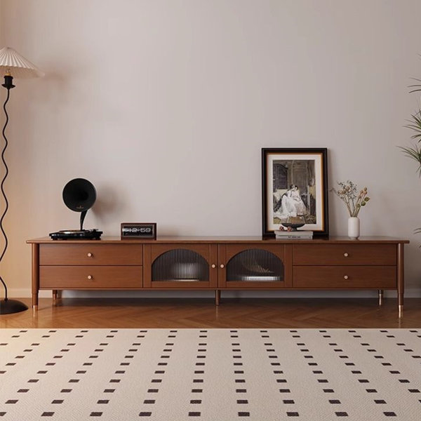 LIZIYE Glass top arch TV stand spacious cabinet | Wayfair