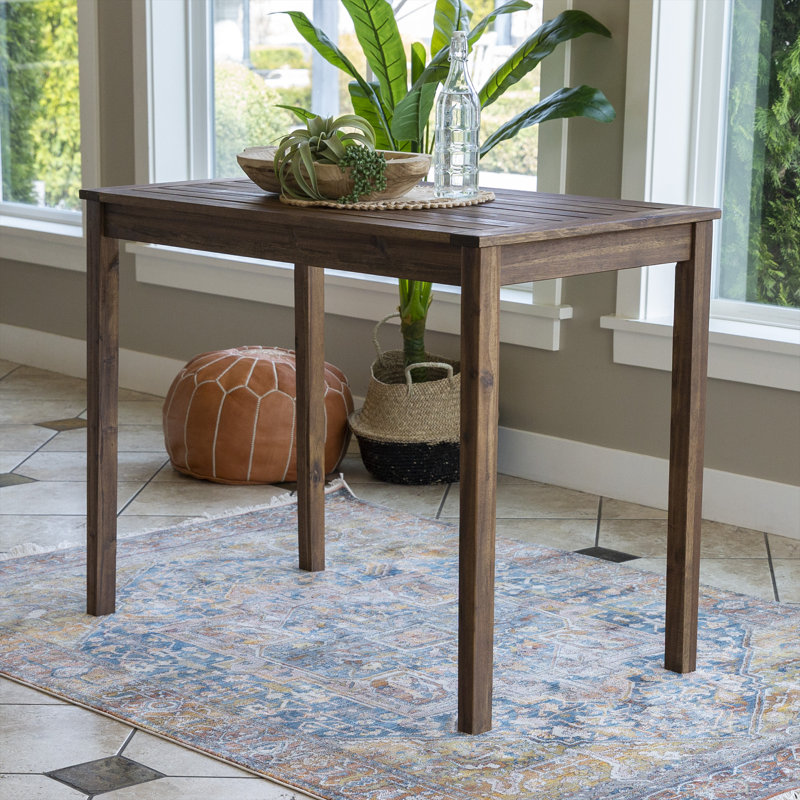 Gracie Oaks Makayla Rectangular Acacia Outdoor Bar Table & Reviews ...