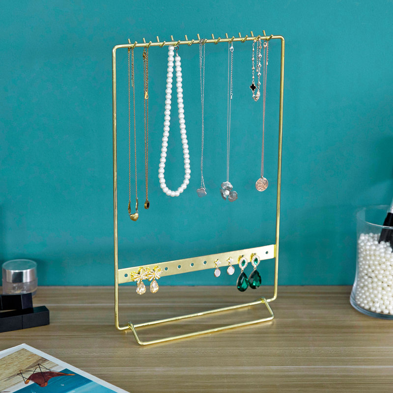 Everly Quinn Metal Wire Tabletop Display Rack Jewelry Stand | Wayfair