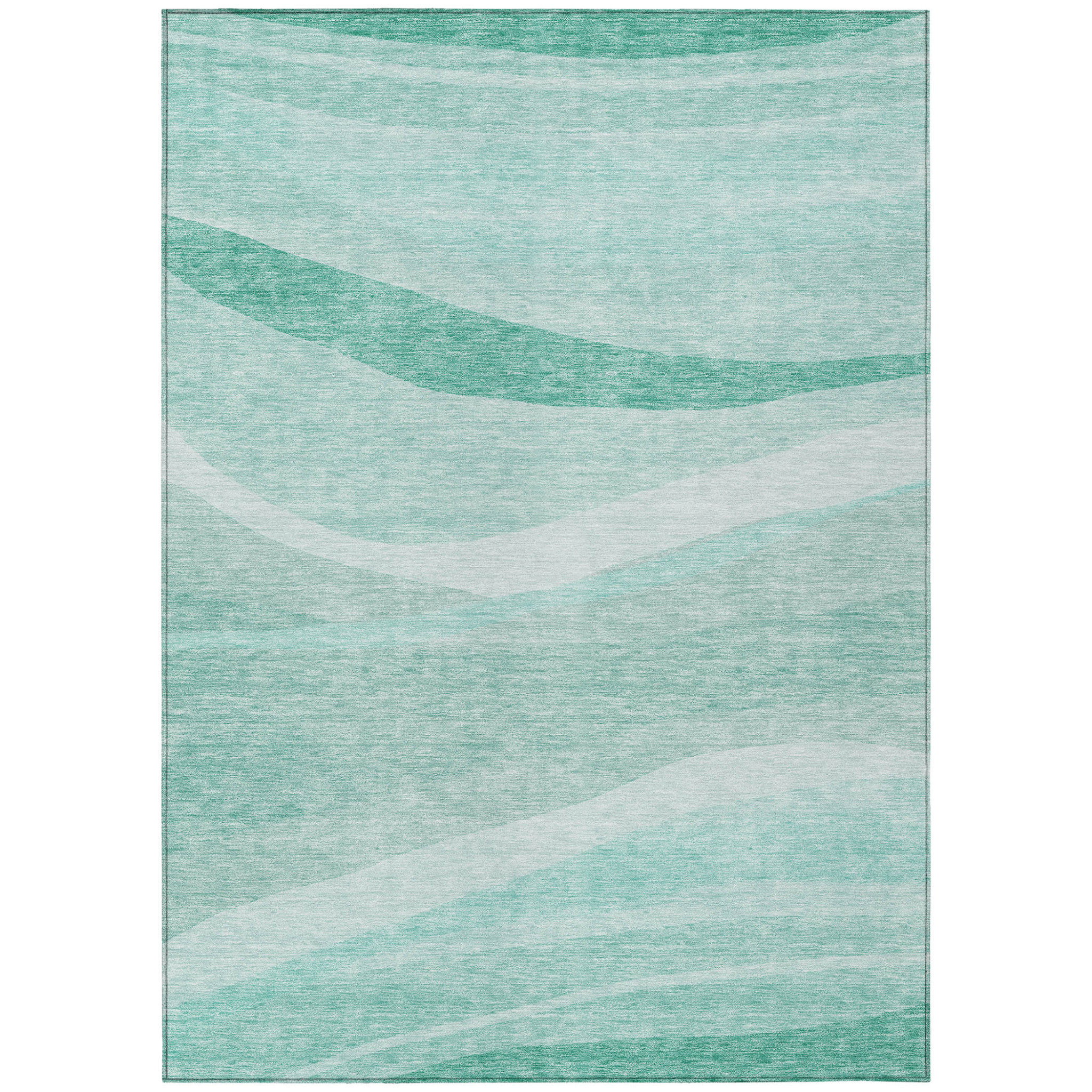 HomeRoots 3' X 5' Aqua And Sky Blue Abstract Washable Indoor Outdoor ...