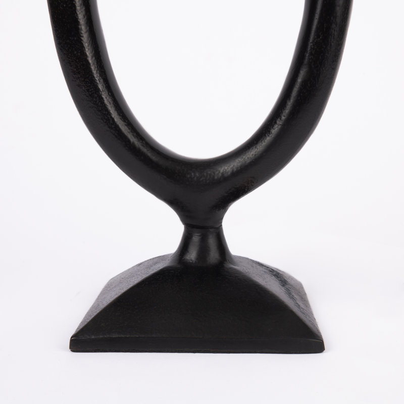 Ebern Designs Vintage O Shaped Cast Black Metal Base Table Lamp | Wayfair