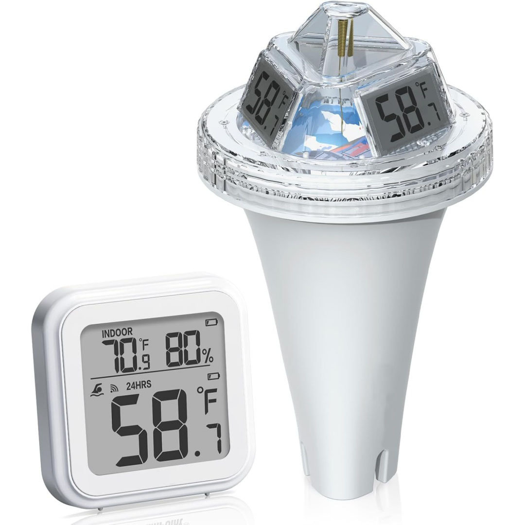 Bath Thermometer RainPoint Anti-Fog 360Â° Reading 3 Displays Wireless ...