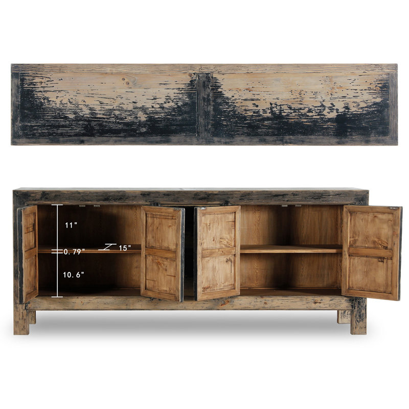 Lily's Living 87" Wide 2 Drawer Maple Solid Wood Buffet Table | Wayfair