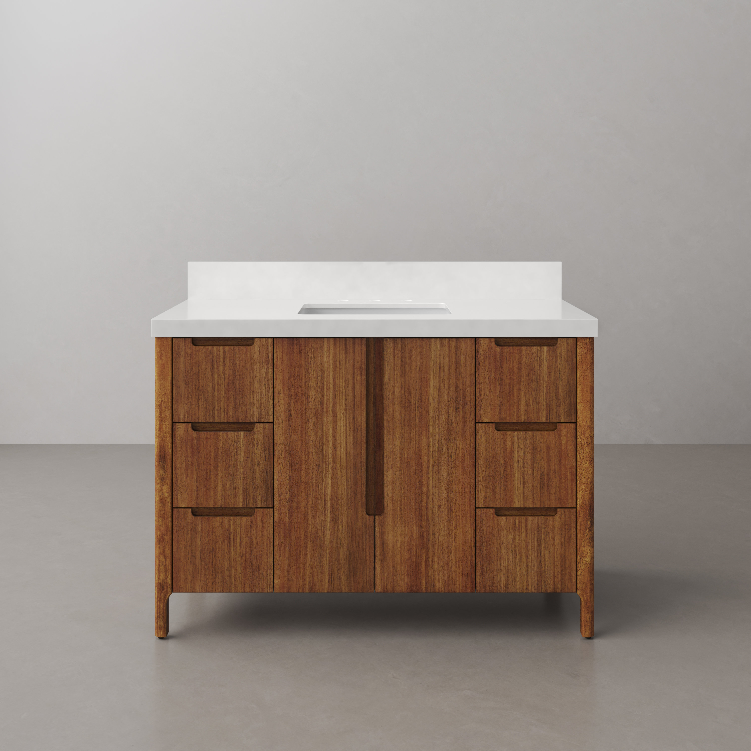 Hokku Designs Trayshawn 48 In. Single Sink Whitebrook Quartz Countertop ...