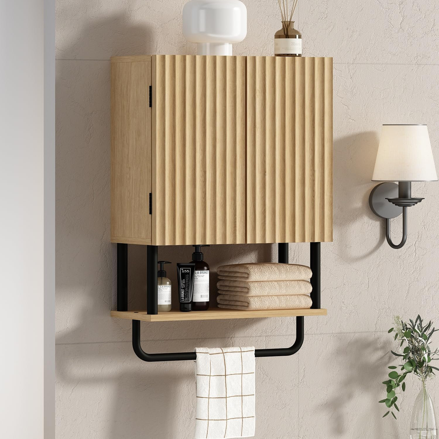Latitude Run® 3-Shelf Recessed Bathroom Wall Cabinet With 2 Doors ...
