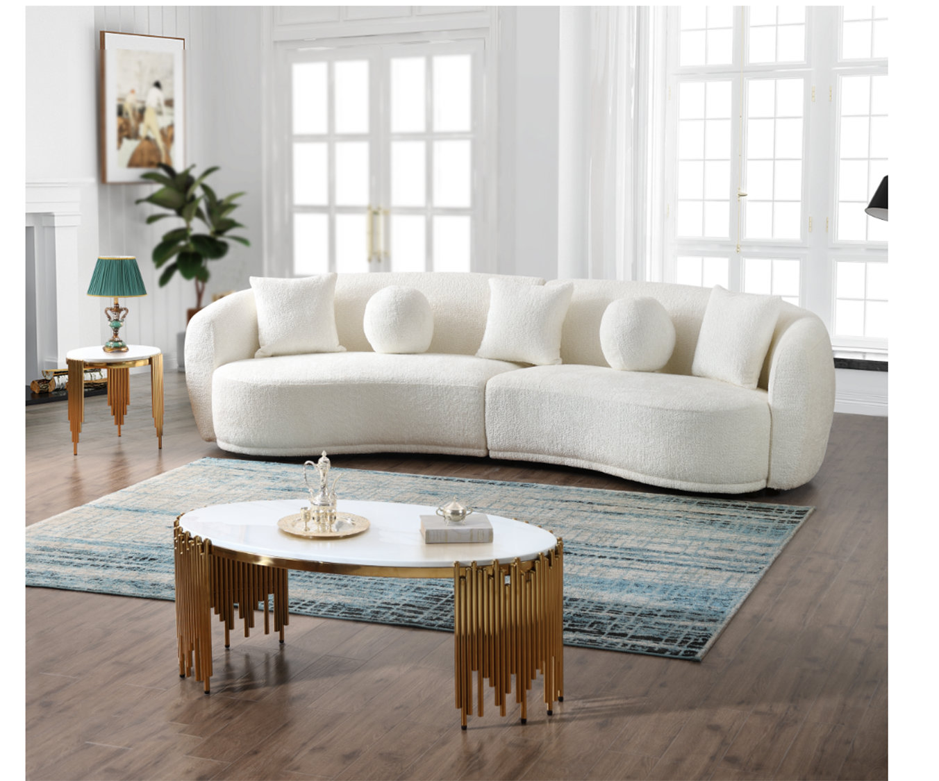 Infinity Furniture Import Modern Luxury White Curved Sofa | Perigold