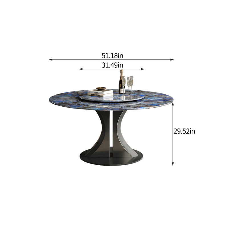 ALLNICEDT Modern simple microlite round dining table | Wayfair